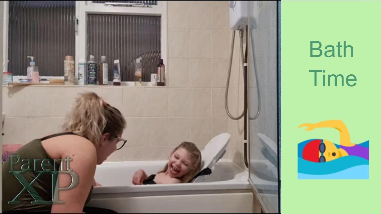 Giving my disabled daughter a bath - YouTube