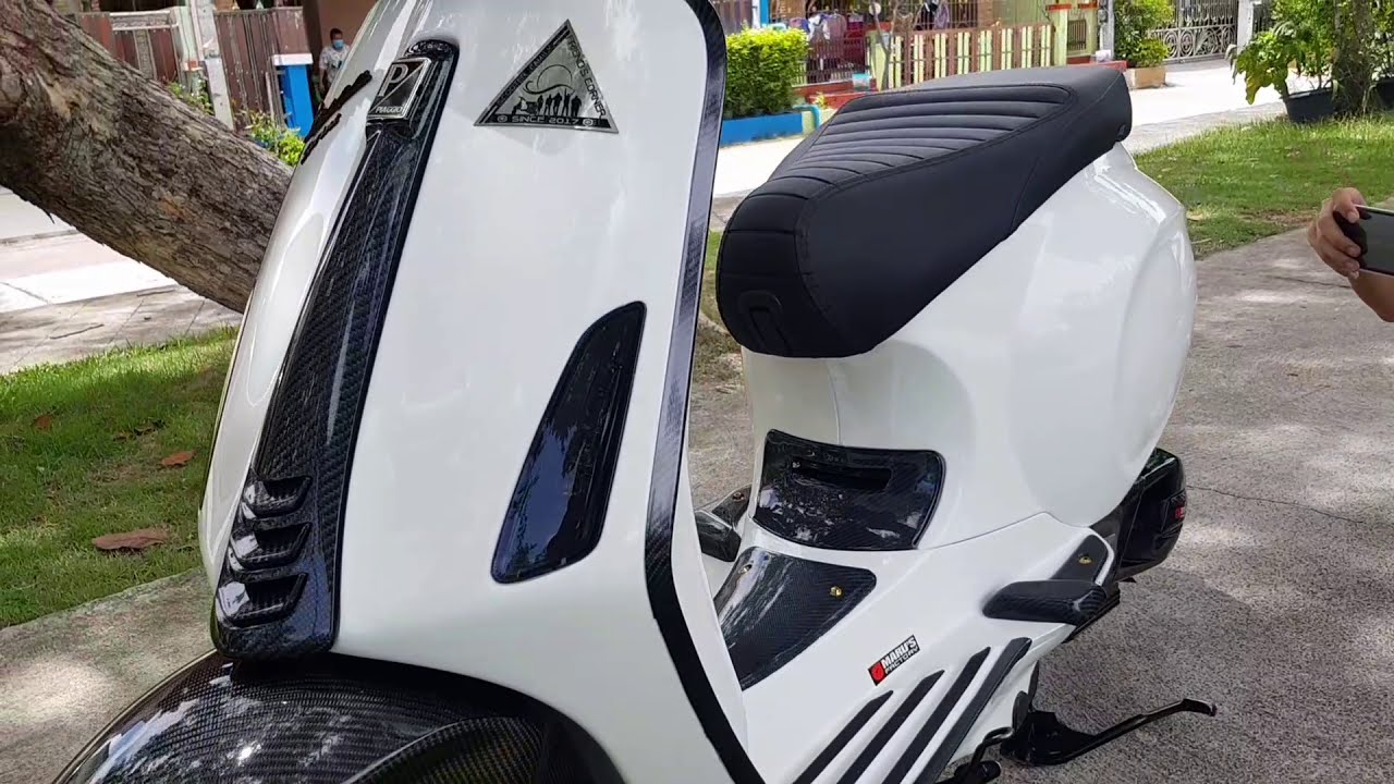 พามาดูของแต่ง Vespa 150 iget cabon แน่นๆ | 7K Club - YouTube