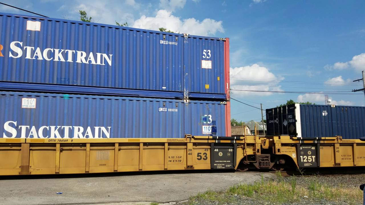 NS #8043 ES44AC and #8835 C40-9 Lead Double Stack Container Train Through Fostoria, OH - YouTube