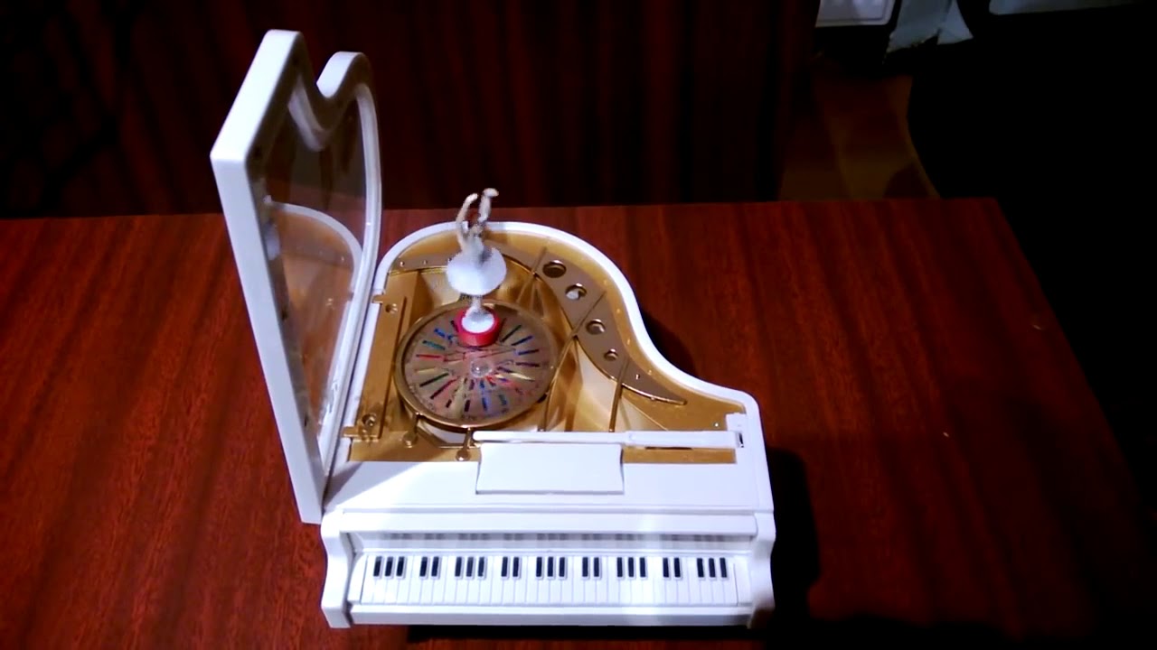 Carillon Music Box Music Box Grand Piano white Ballerina New M8ID - YouTube