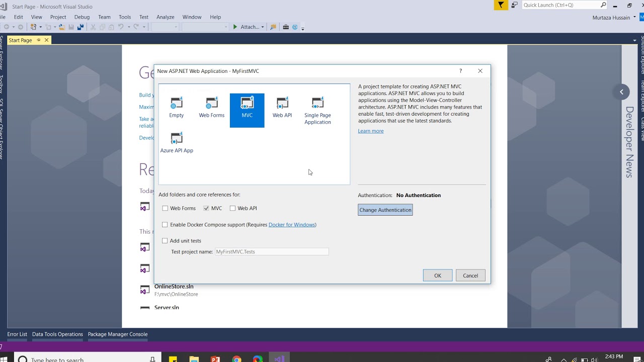 Getting Started Create First MVC App - YouTube