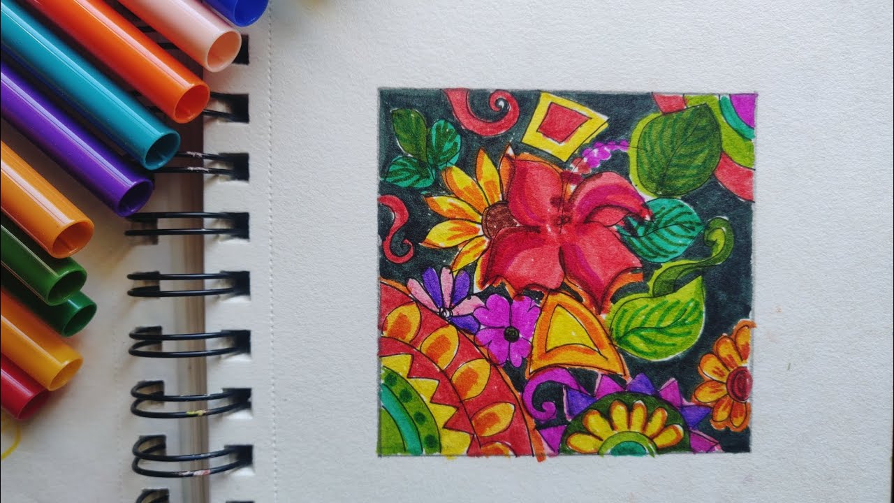 Easy and cute doodle to help you destress | Easy tutorial | easy ...