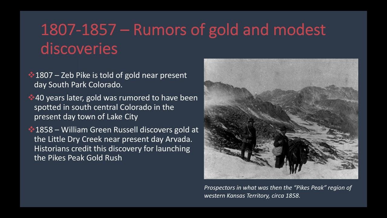 Colorado Pikes Peak Gold Rush 1859 - YouTube