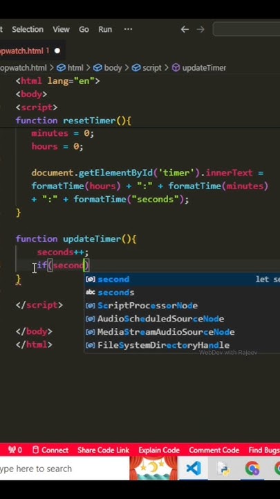 Timer Using Javascript Webdevwithrajeev Javascript Webdevelopment Coding Youtube