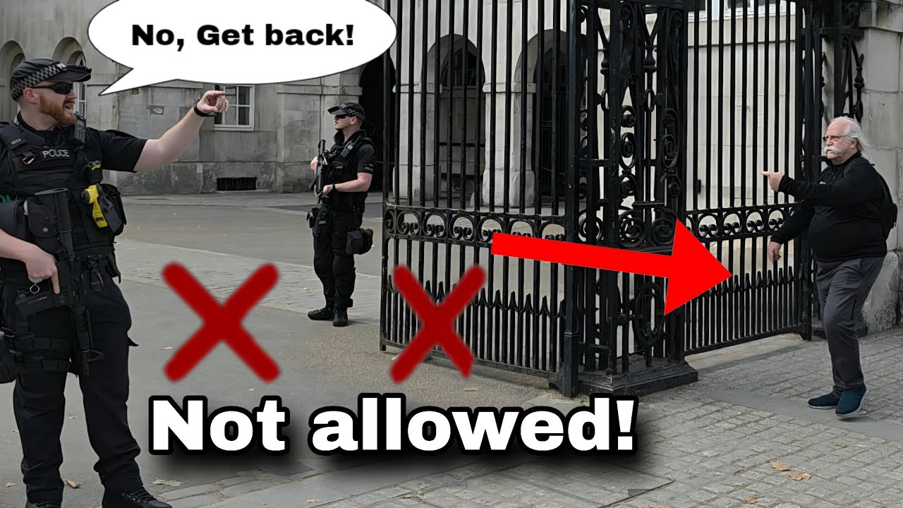 GET BACK! Police Officer does not allow tourist inside the gate! - YouTube