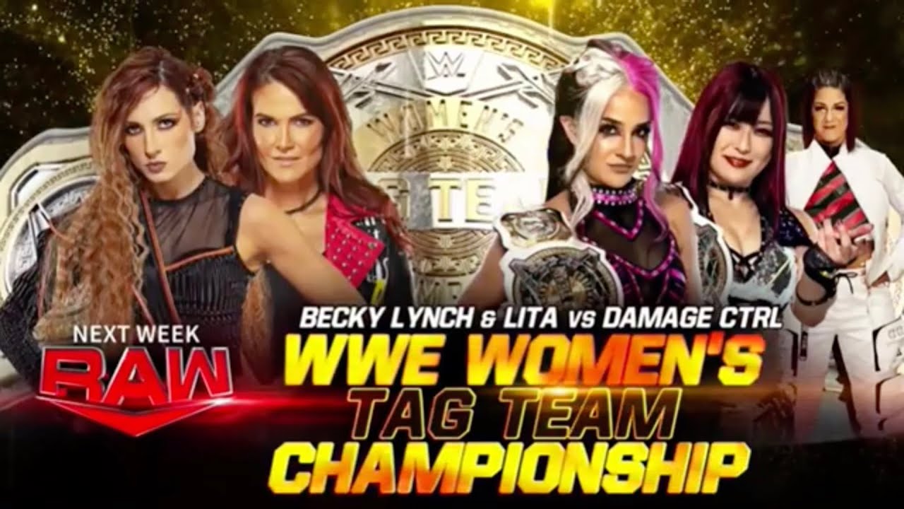 WWE Raw 28/02/23 Becky Lynch & Lita vs. Damage CTRL Official Match Card - YouTube