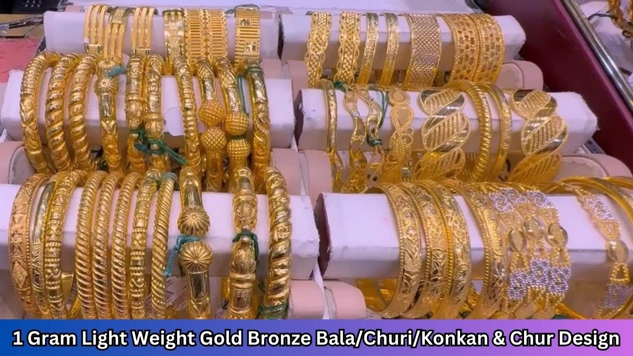 1 Gram Light Weight Gold Bronze Bala/Churi/Konkan & Chur Design With ...