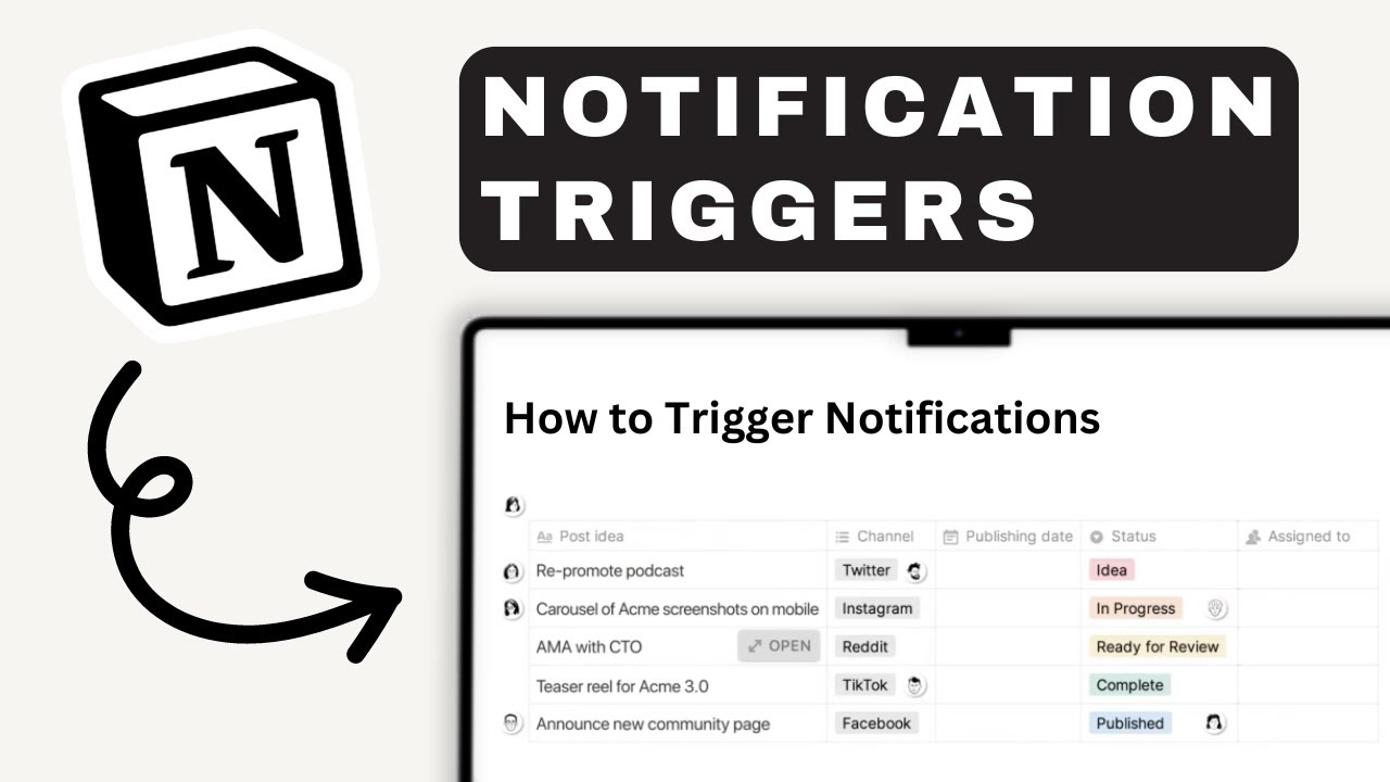 How to Set Every Notification Trigger | Notion For Beginners - YouTube