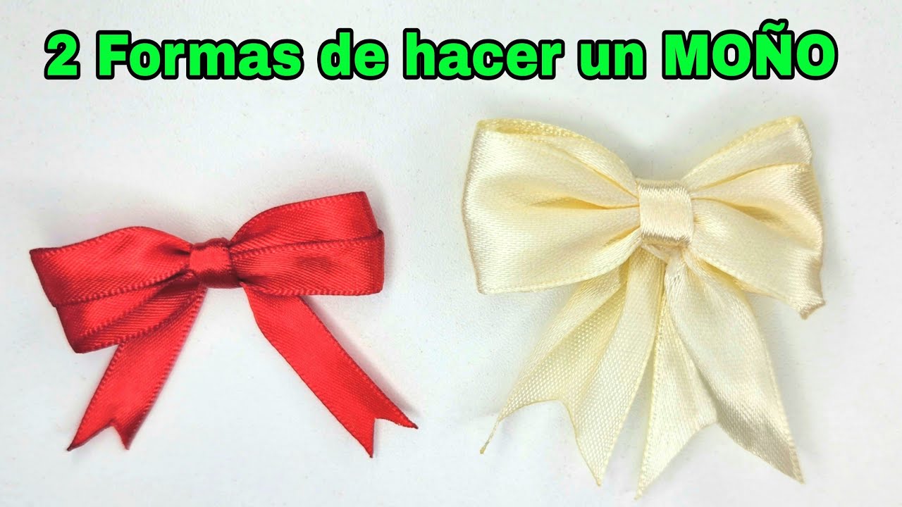 Como hacer un MOÑO con liston o cinta Fácil y Rápido - YouTube