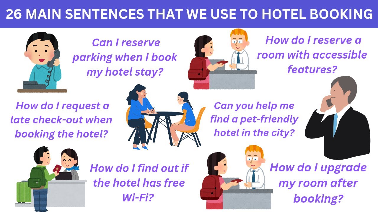 26 Essential Sentences for Hotel Booking || Daily English conversation ...