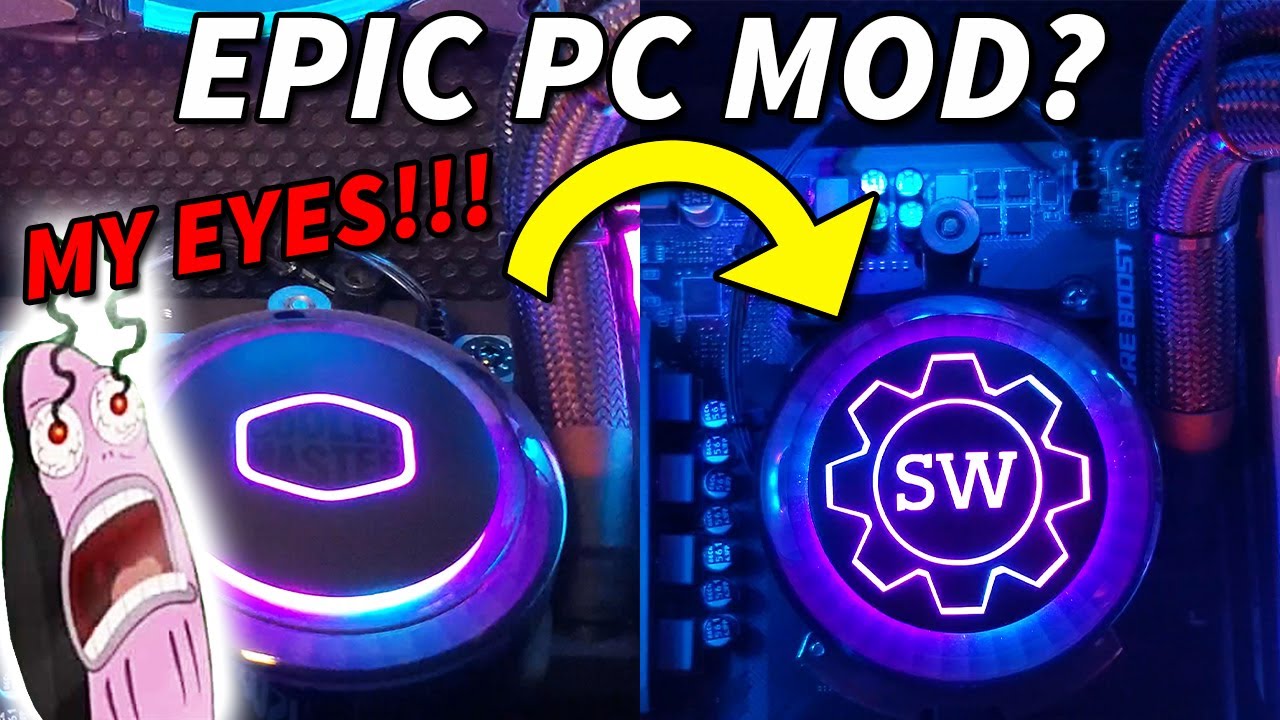 Awesome PC Mod | Cooler Master AIO Logo Change with Vinyl Sticker - YouTube