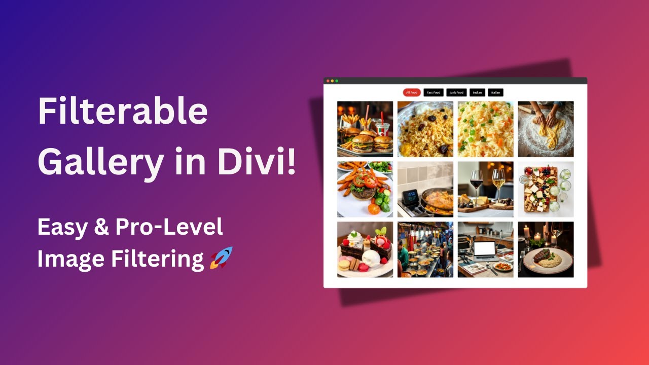 Divi Toque Filterable Gallery - Show Relevant Images Based on Selected Filter - YouTube
