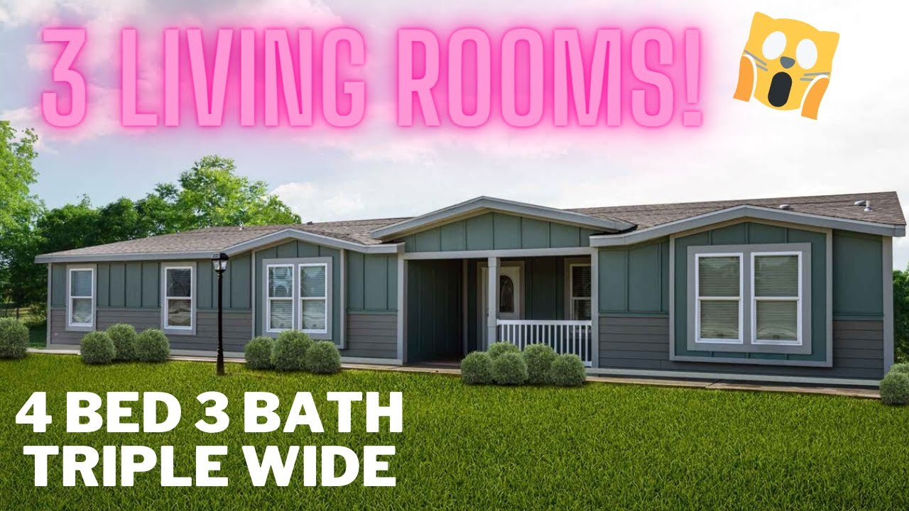 This Triple Wide Has 3 Living Rooms!! 4 Bed 3 Bath Tradewinds Home Tour ...
