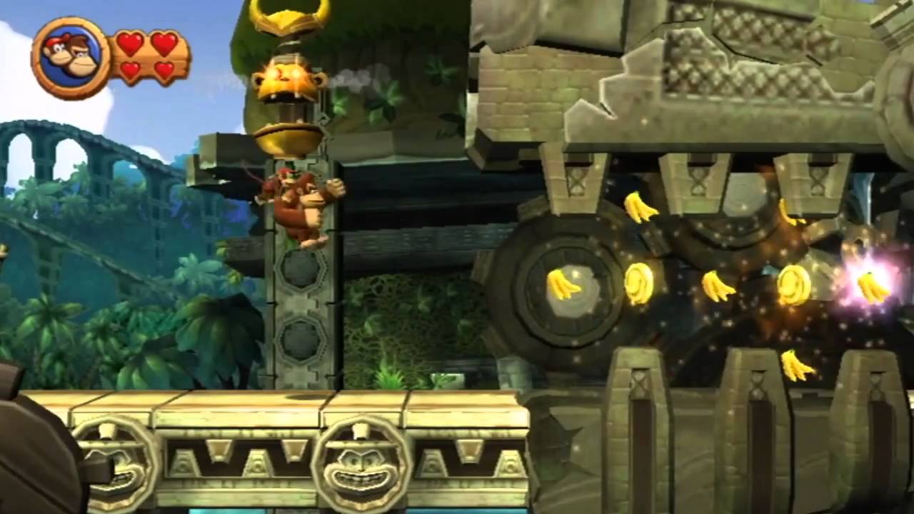 Donkey Kong Country Returns - Part 8: Tumblin' Temple, Wonky Waterway & Button Bash - YouTube