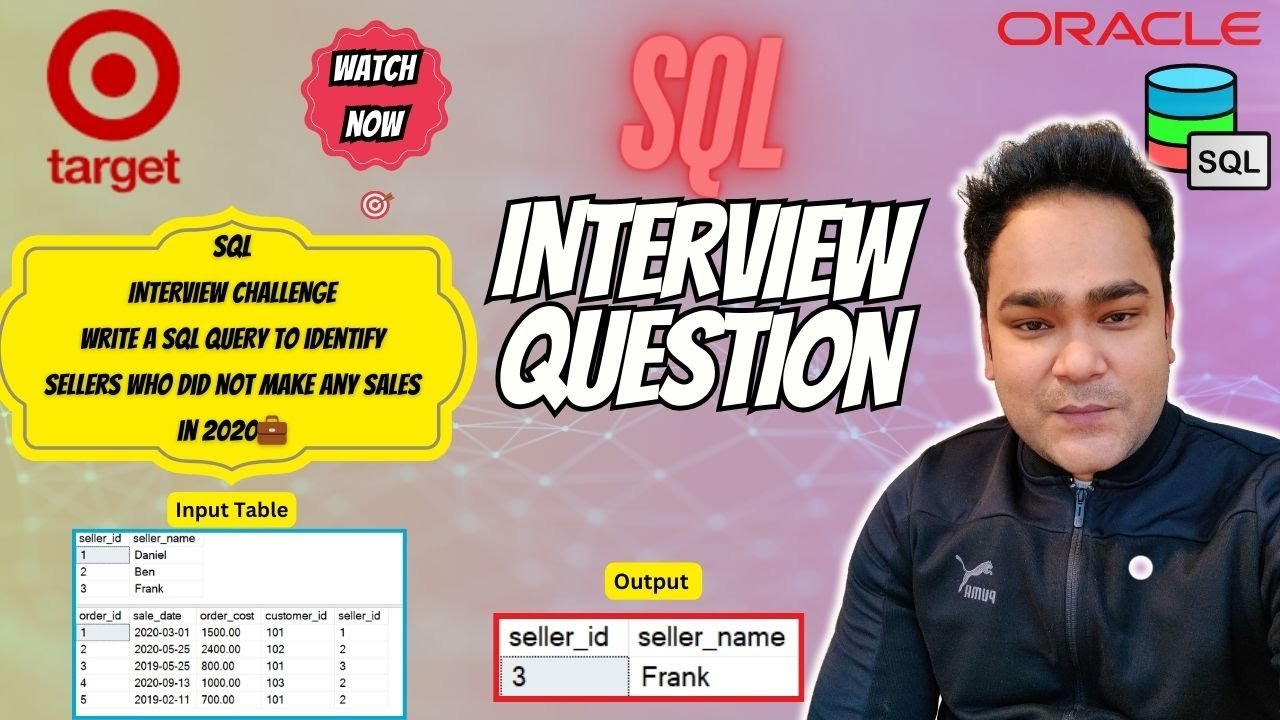 🚀 Target SQL Interview Challenge: Find Sellers with No Sales in 2020! 📊 ...