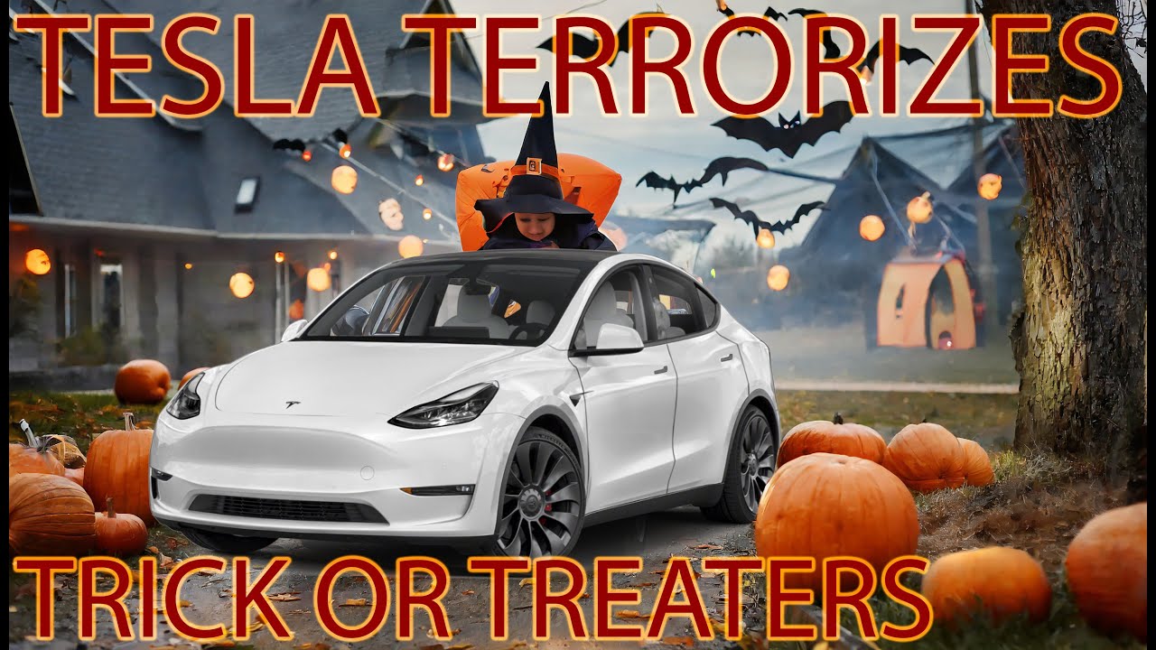 Tesla Terrorizes Trick-or-Treaters as it Demands Candy on Halloween ...