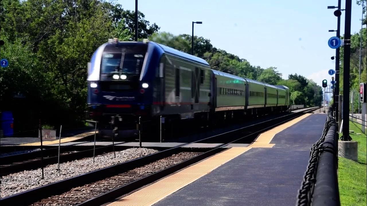 Amtrak Hiawatha Service Milwaukee #4679 to Chicago Passing Edgebrook, Chicago, IL July 2023 ...