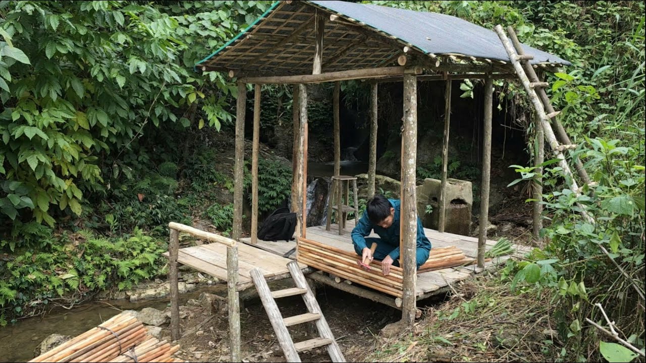 60 day house building challenge, alone, in the woods - YouTube