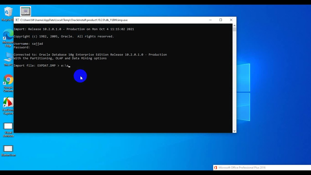 Import Dmp In Oracle Database10g Youtube