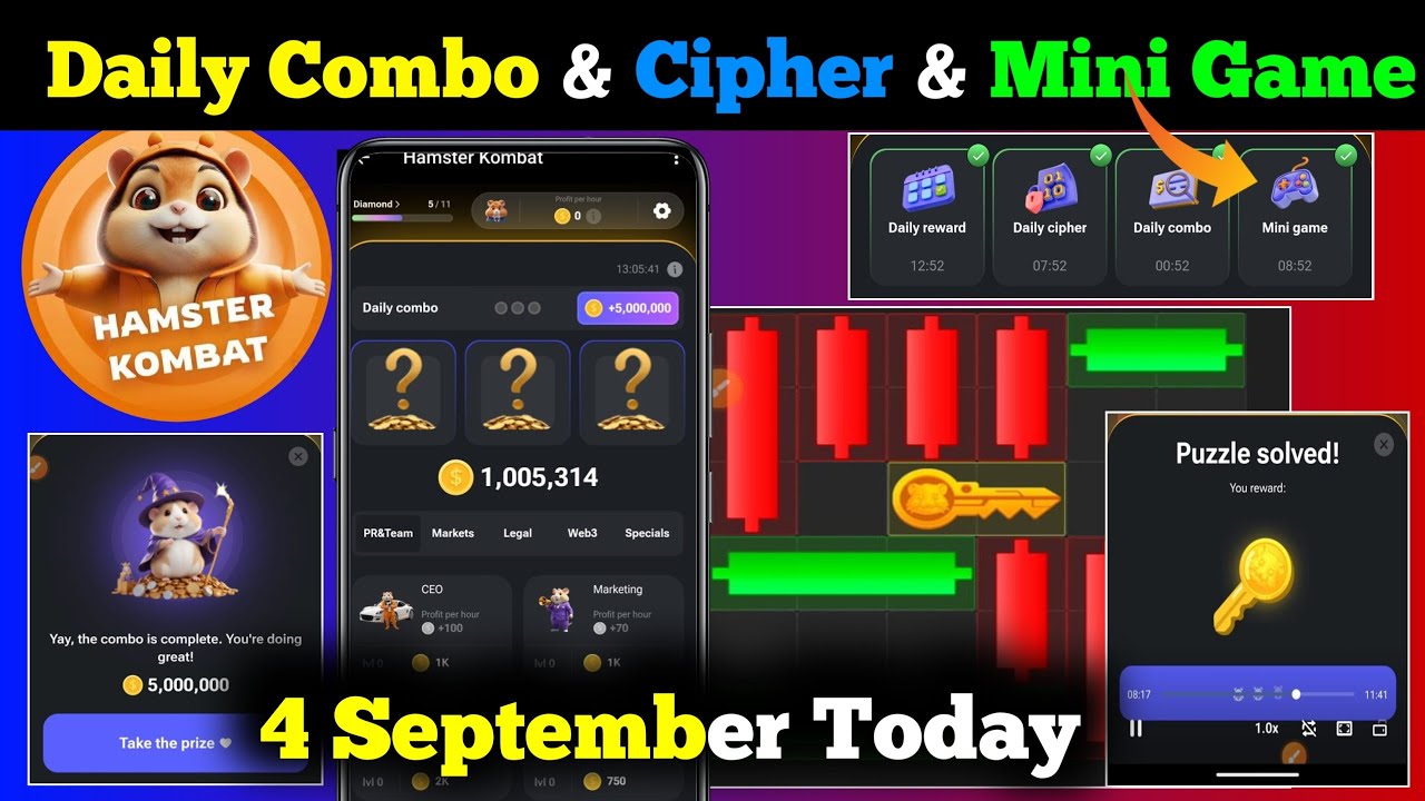 04 September Daily Combo & Daily Cipher & Mini game | Hamster Combat ...