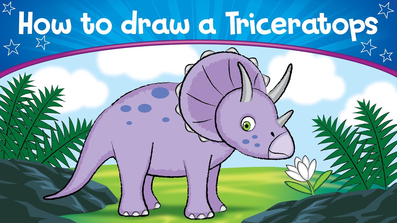 Learn to Draw a Triceratops Dinosaur! Easy Step-by-Step for Kids # ...