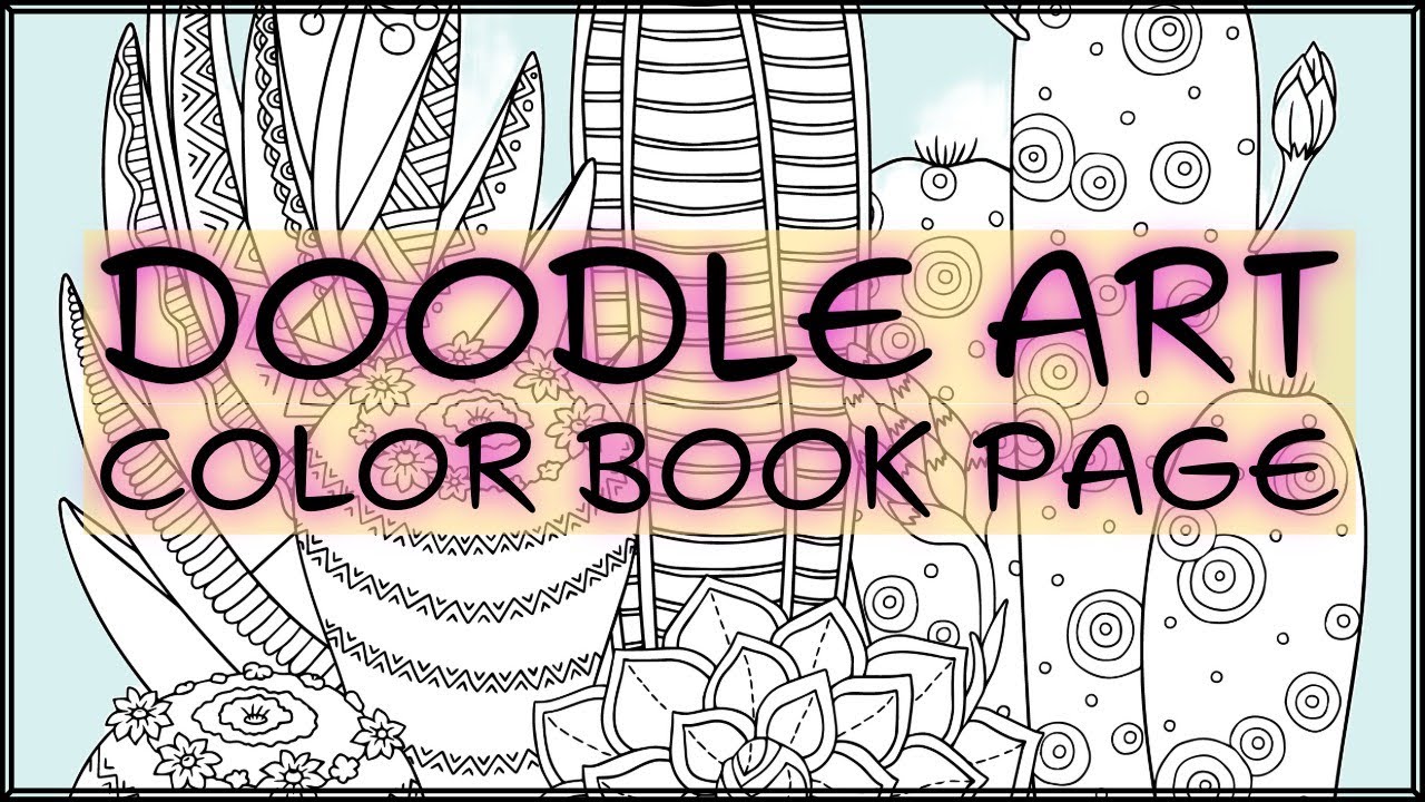 doodle art color book page - YouTube