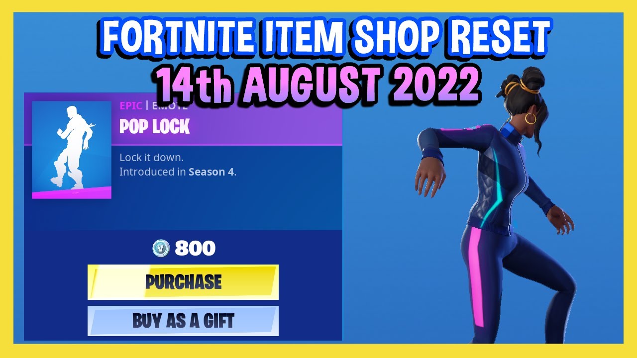 POP LOCK EMOTE IS BACK! (Fortnite Item Shop Reset 14th August 2022 ...