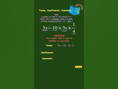 How to Identify Terms, Coefficients, & Constants in an Algebraic Expression|Math Defined with ...