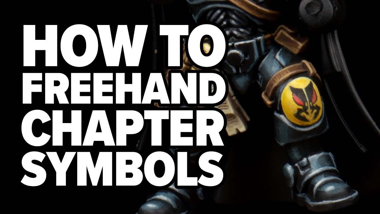 How to Freehand Chapter Symbols and Paint Black Space Marine Armor ...