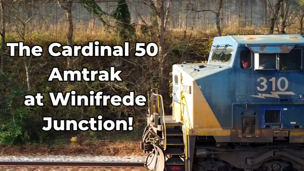 The 50 Cardinal Amtrak at Chesapeake, WV And a CSX Heavy Coal Train ...