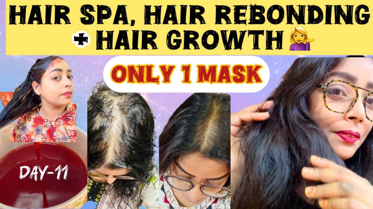 Day-11 Of 15 Days Hair Growth Challenge👍*Rebonding, SPA, Hair Growth*# ...