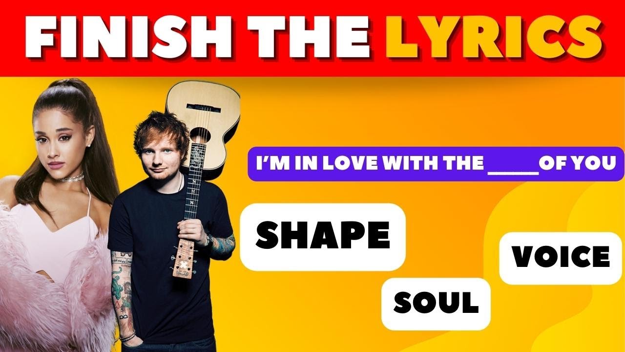 FINISH THE LYRICS - Most Popular Hits - Song Quiz - YouTube