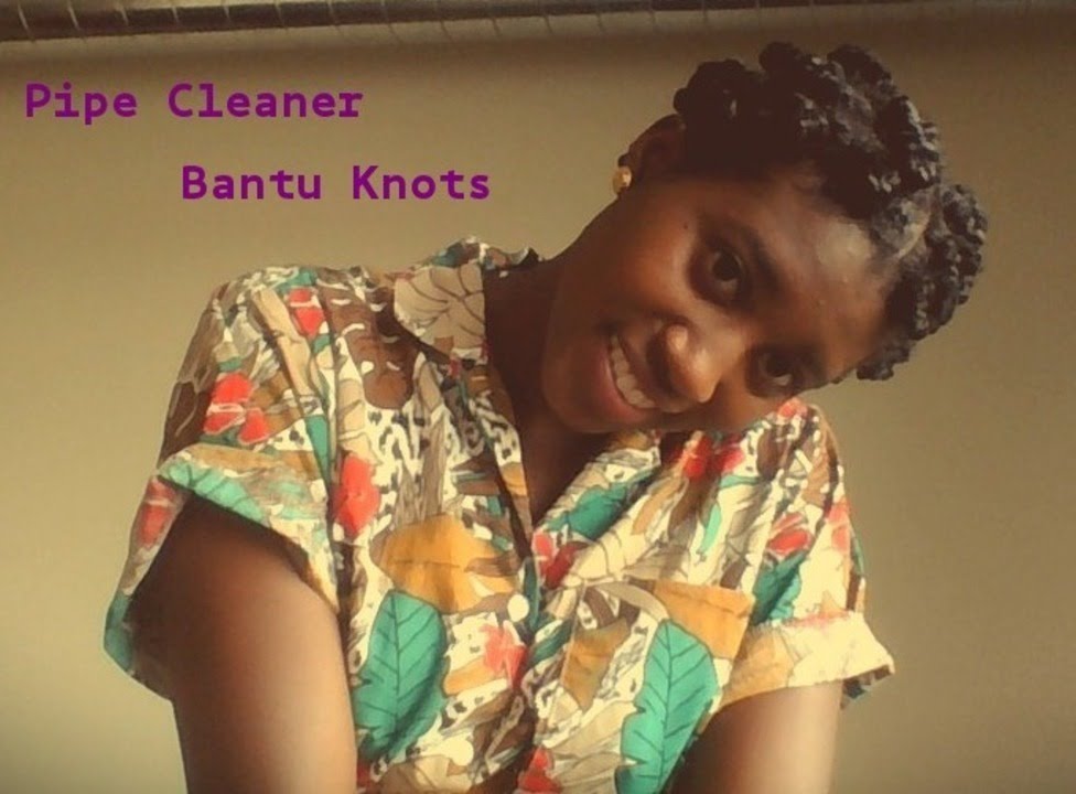 Pipe Cleaner Bantu Knots Natural Hair Tutorial - YouTube