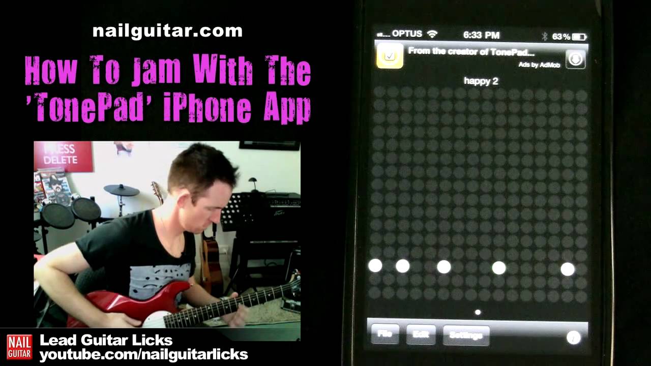 How To Jam With The iPhone 'Tonepad' Music App - Guitar Solo ...