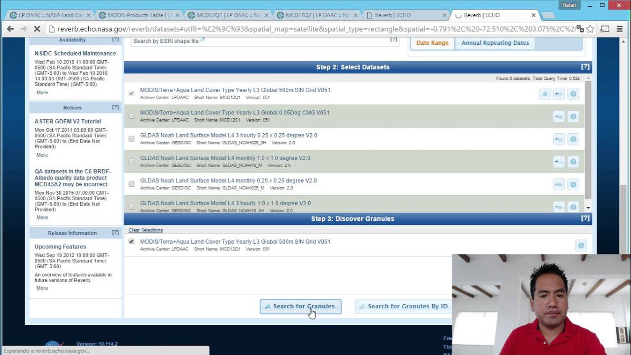 Tutorial to download MODIS Land Cover images from NASA Echo Reverb ...
