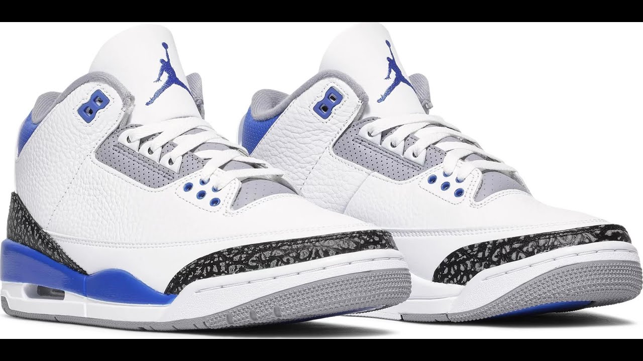 Air Jordan 3 Retro 'Racer Blue' CT8532 145 - YouTube