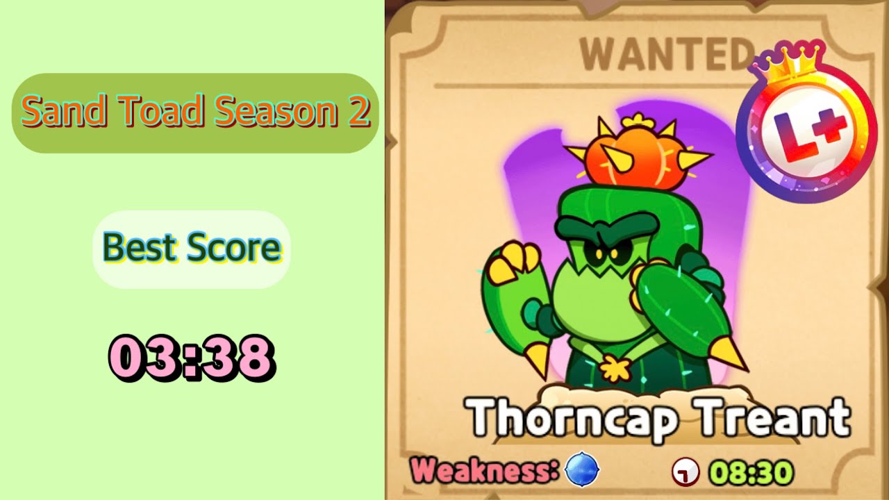 CookieRun: OvenBreak Raid Run “Sand Toad Season 2 ” ( Thorncap Treant ...