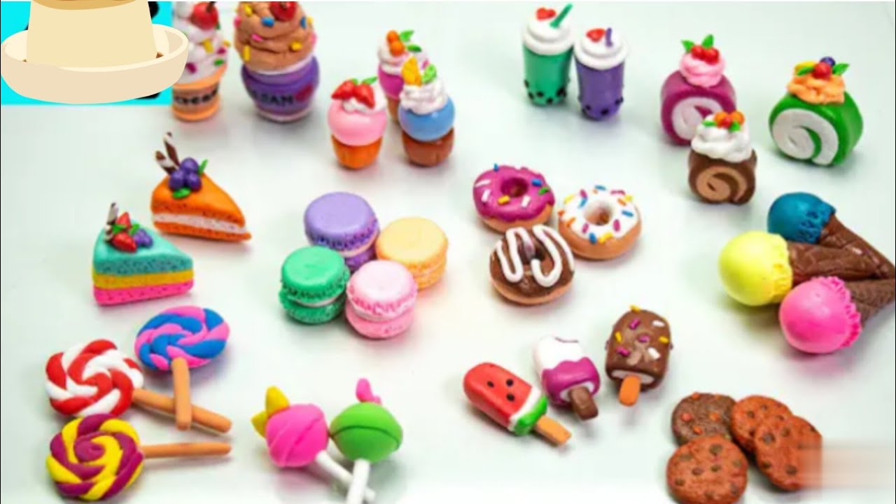 Diy How To Make Miniature Realistic Food Set With Clay || Clay Mini ...