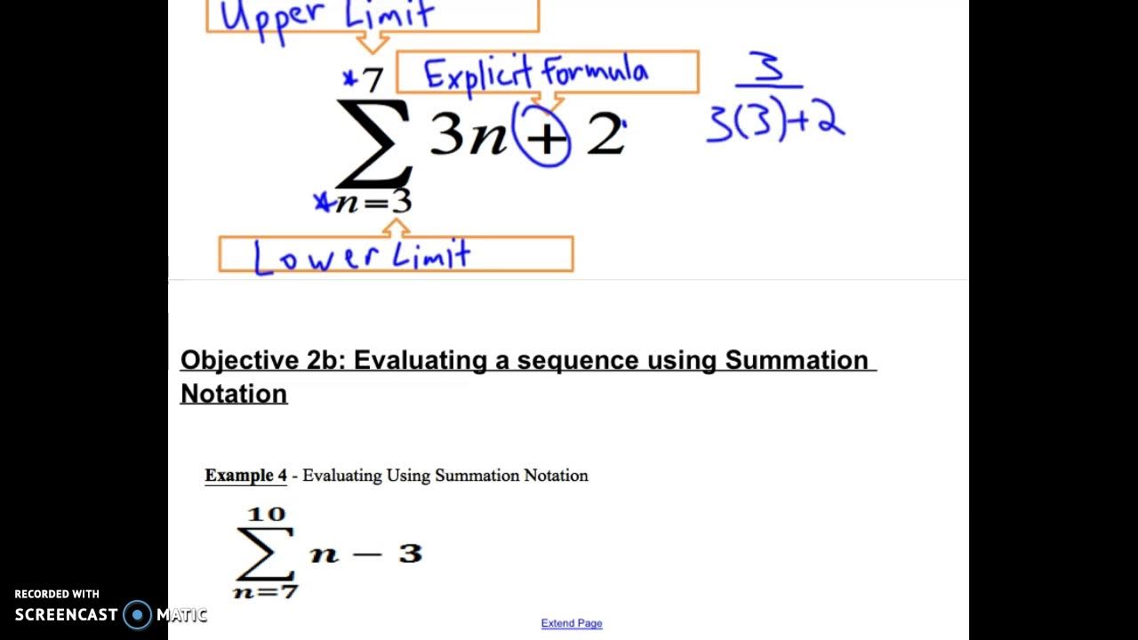 Intro to Summation Notation/Evaluating a sequence - YouTube