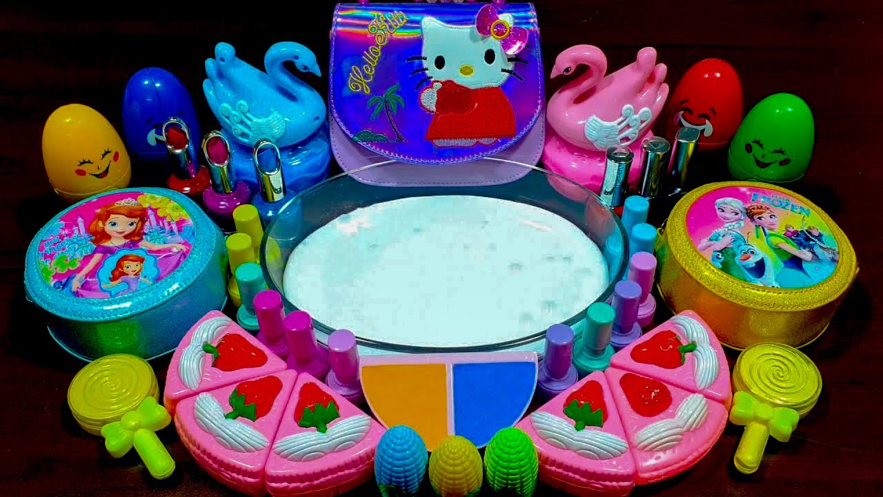 Mixing Random Things into GLOSSY Slime ! Satisfying Slime ! Alex slime ...