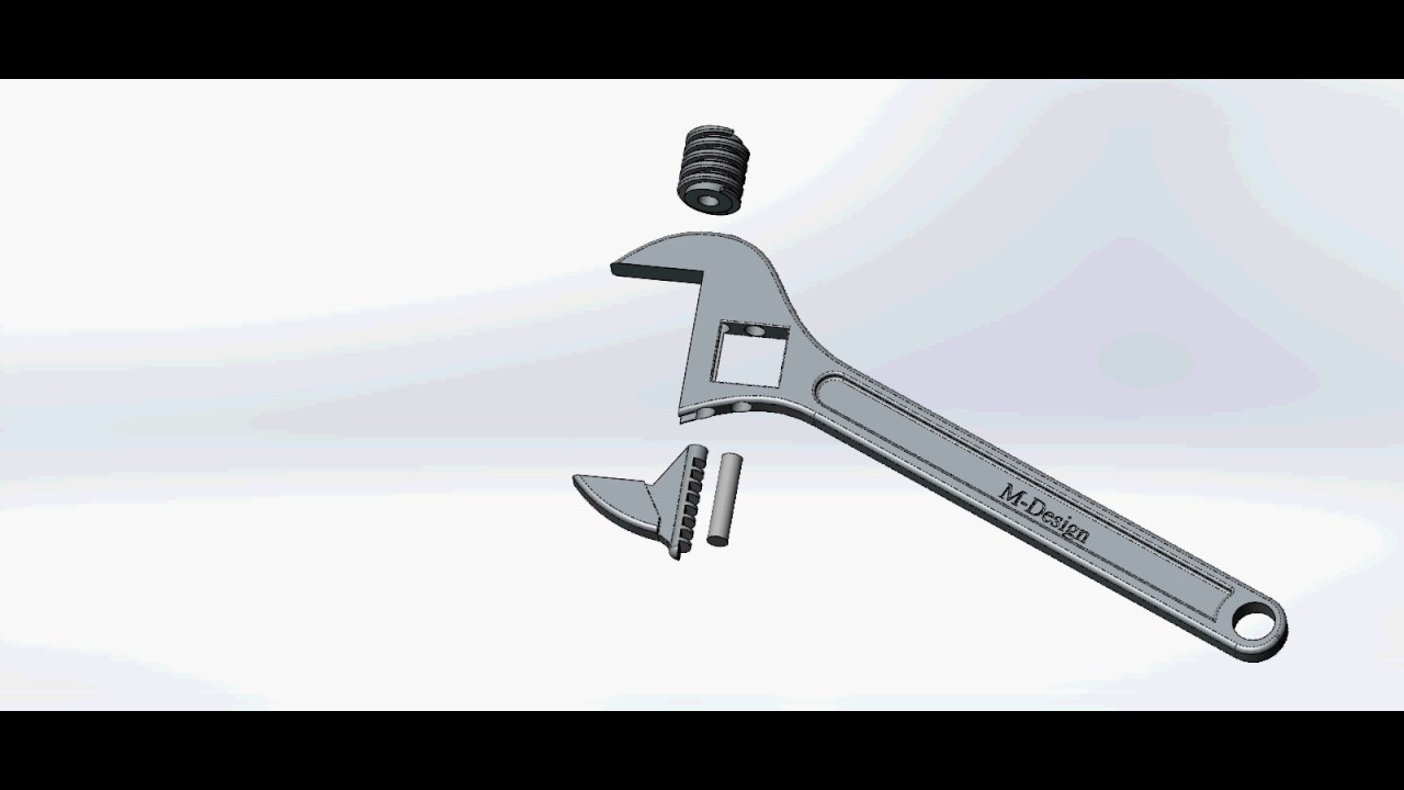 adjustable wrench exploded view animation - YouTube