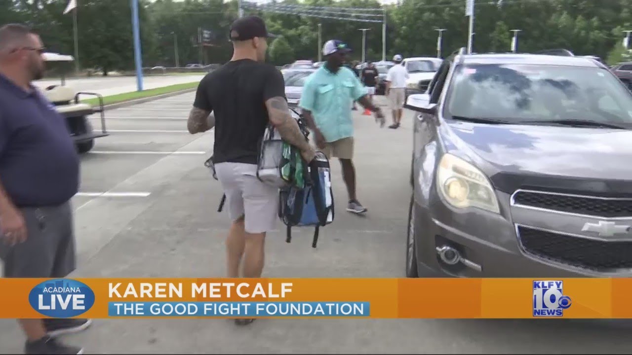 Acadiana Live: The Good Fight Foundation Backpack Giveaway - YouTube