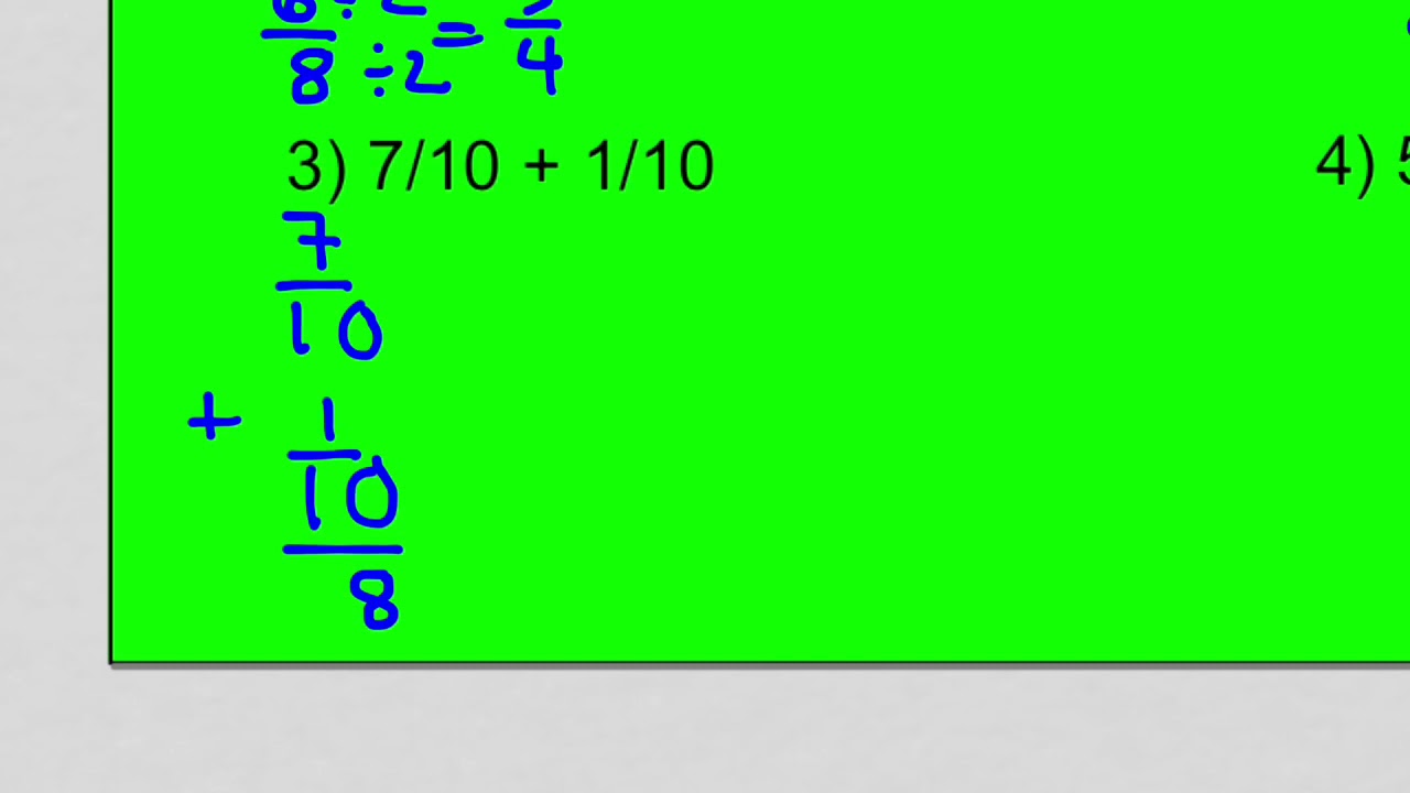 Grade 7 Add And Subtract Fractions With The Same Denominator YouTube Grade 7 Add And Subtract Fractions With The Same Denominator YouTube