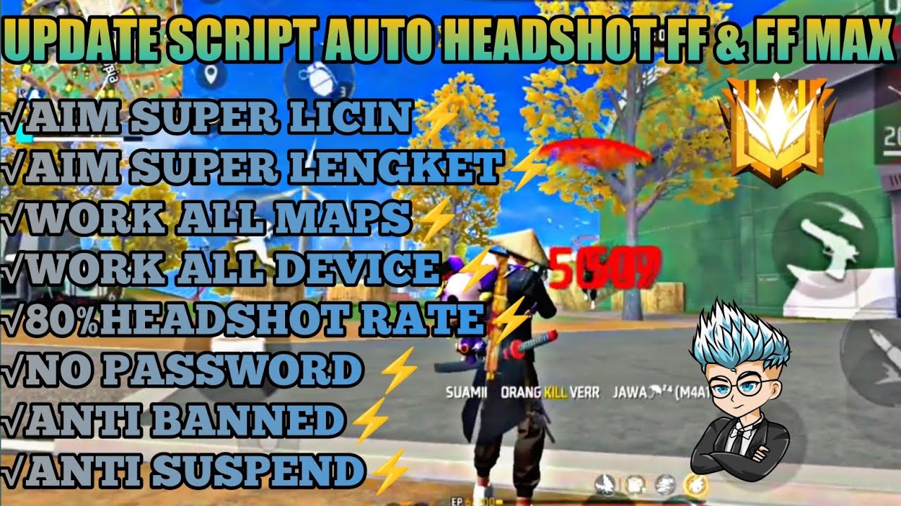 UPDATE!! SCRIPT AUTO HEADSHOT FF BIASA DAN FF MAX 100℅WORK NO BAN, NO SERVER CHEAT, NO BLACKLIST ...