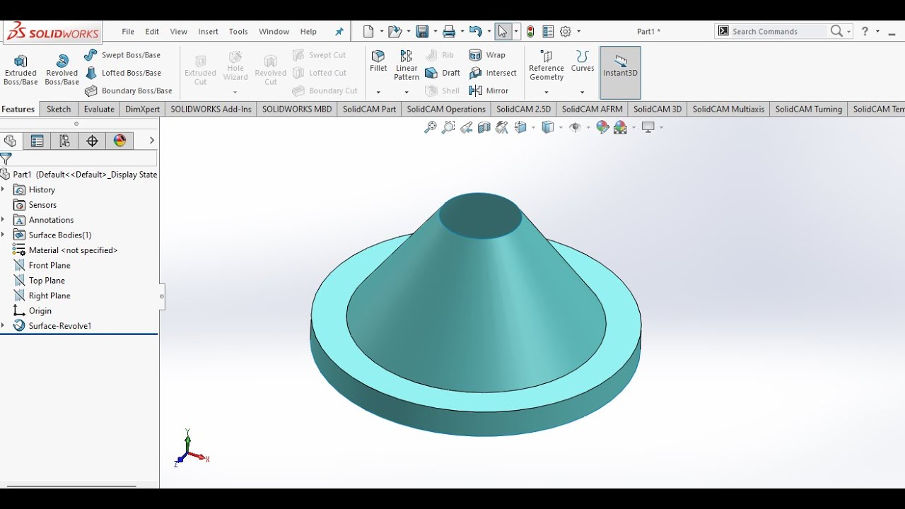 Solidworks Surface Modelling -Solidworks Tutorials for Begineers - YouTube