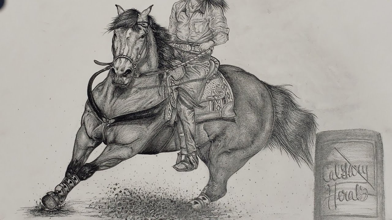 Barrel Racing Drawing
