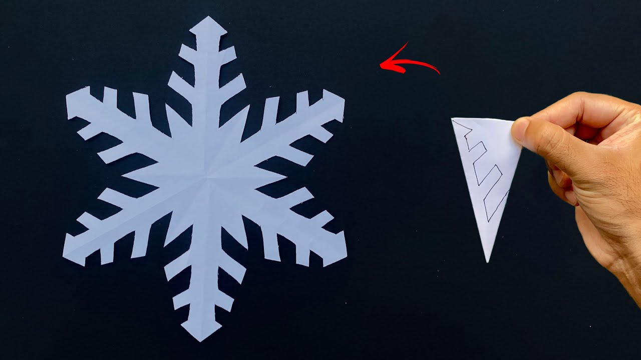 Paper Snowflake, How to Make Simple Snowflake out of Paper, 6-pointed ...