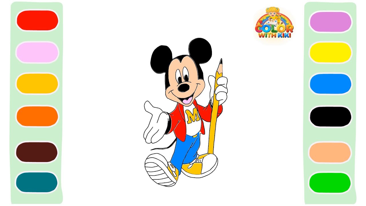 Learn to Draw Micky Mouse - Drawing and Coloring Tutorial for Kids ...