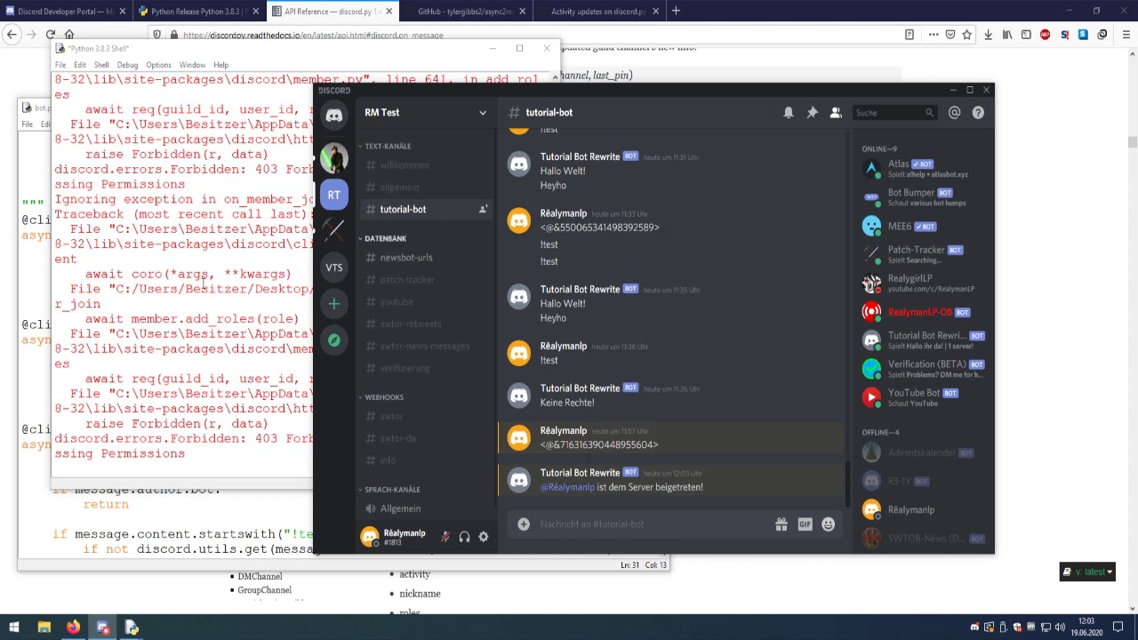 Python Discord Bot Erstellen Rewrite 005 Autorole