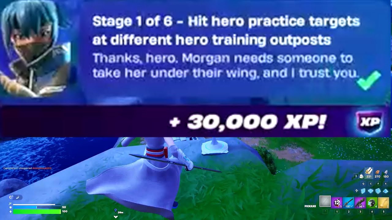 Hit Hero practice targets at different hero training outposts Fortnite ...